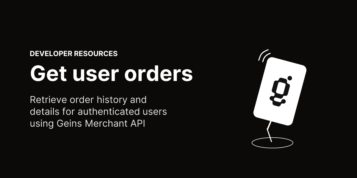 Get user orders - Geins Commerce Backend