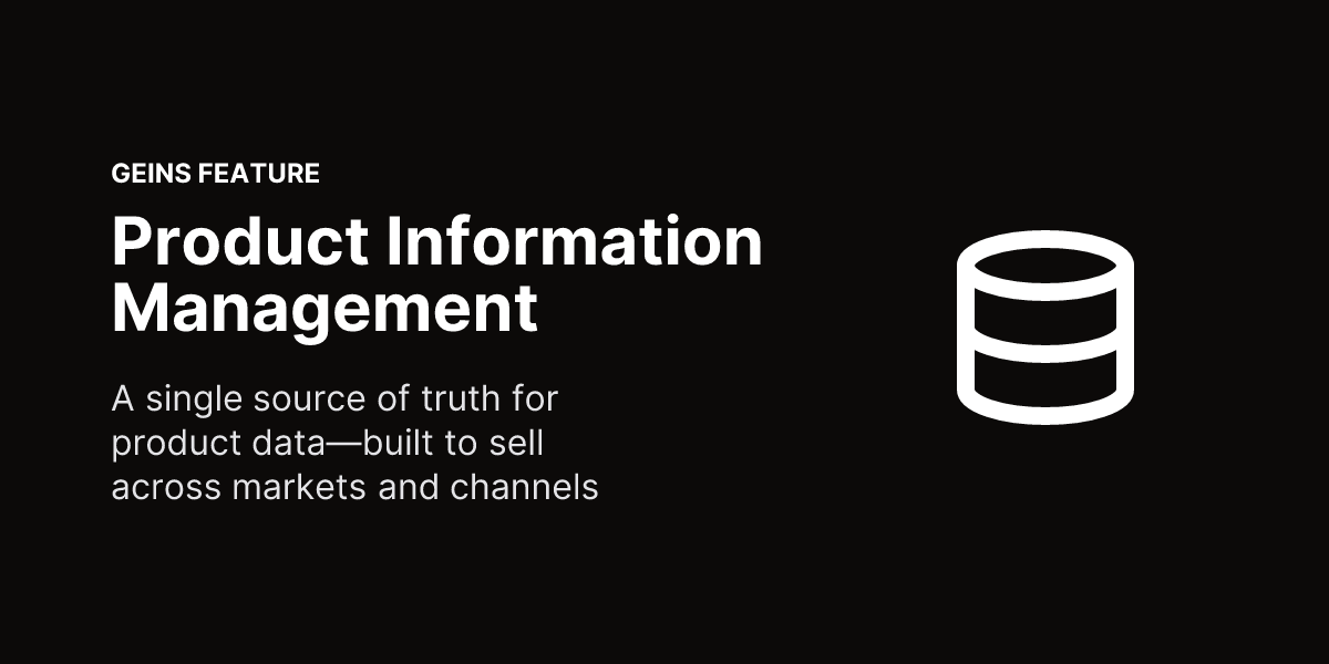 Product Information Management - Geins Commerce Backend